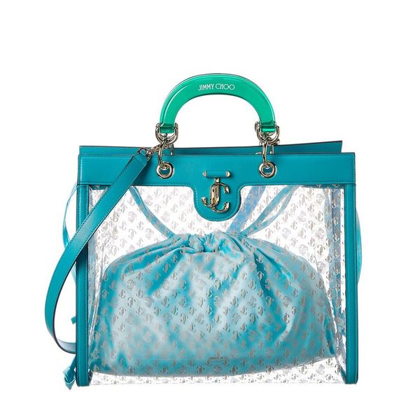 Jimmy Choo | Bags | Jimmy Choo Varenne Top Handle Plexi Leather Tote ...